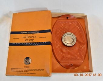 Vintage Davol Ice Cap Bag W/ Box Rubber Moulded 402 Medical