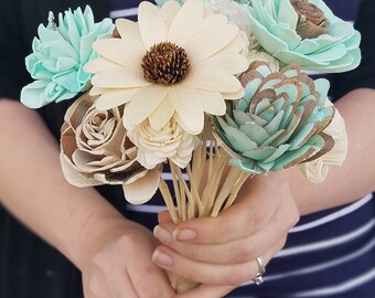 Wood flower bouquet | Etsy