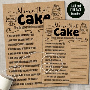 Name that cake game | Etsy