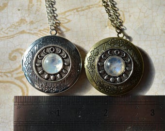 Moonstone locket | Etsy