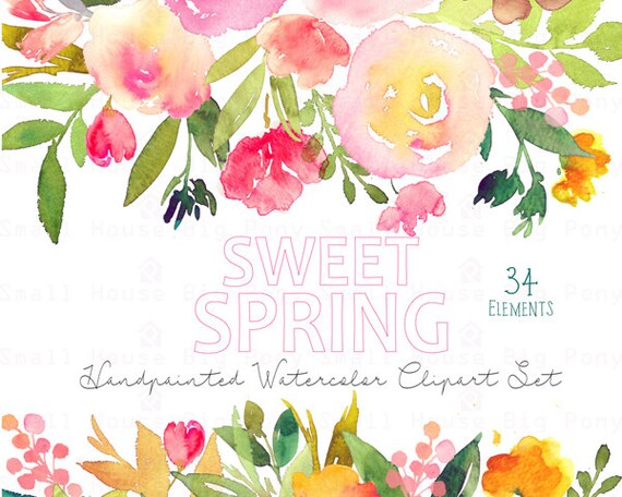 Digital Clipart Watercolor Flower Clipart peonies Clip art
