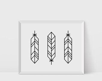 Geometric feathers | Etsy