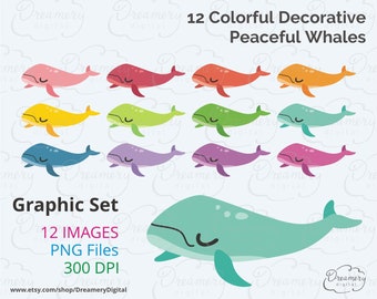 Whale clip art | Etsy