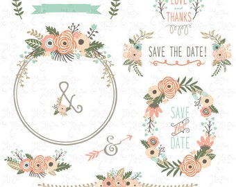 Wedding Clipart Shabby Chic Clipart terrarium clipart