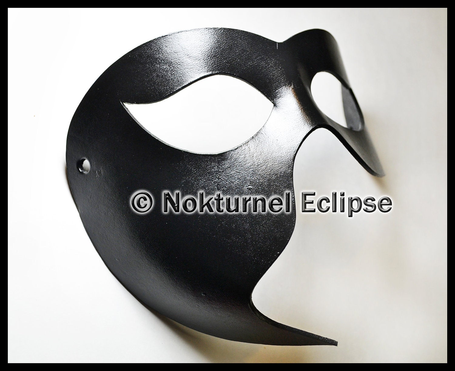 Black Face Leather Mask Phantom of the Opera Halloween