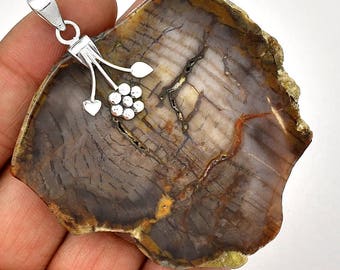 Wood silver jewelry | Etsy