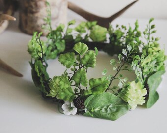 Green leaf crown | Etsy