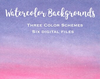 Watercolor Ombre digital paper rainbow colors dip dye