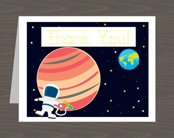 Space thank you card | Etsy