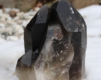 Irradiated Smoky Quartz Cluster Dark Smoky Quartz Crystal