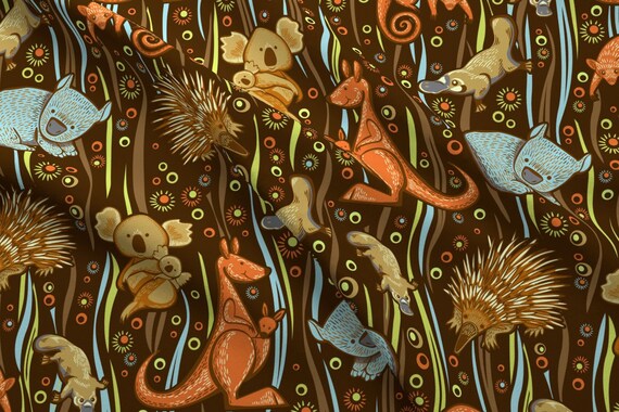 Australia Fabric Aussie Animals By Cjldesigns Australian