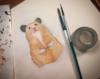 Hamster painting | Etsy