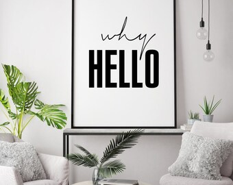 Hello print | Etsy