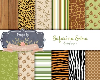 Safari digital paper | Etsy
