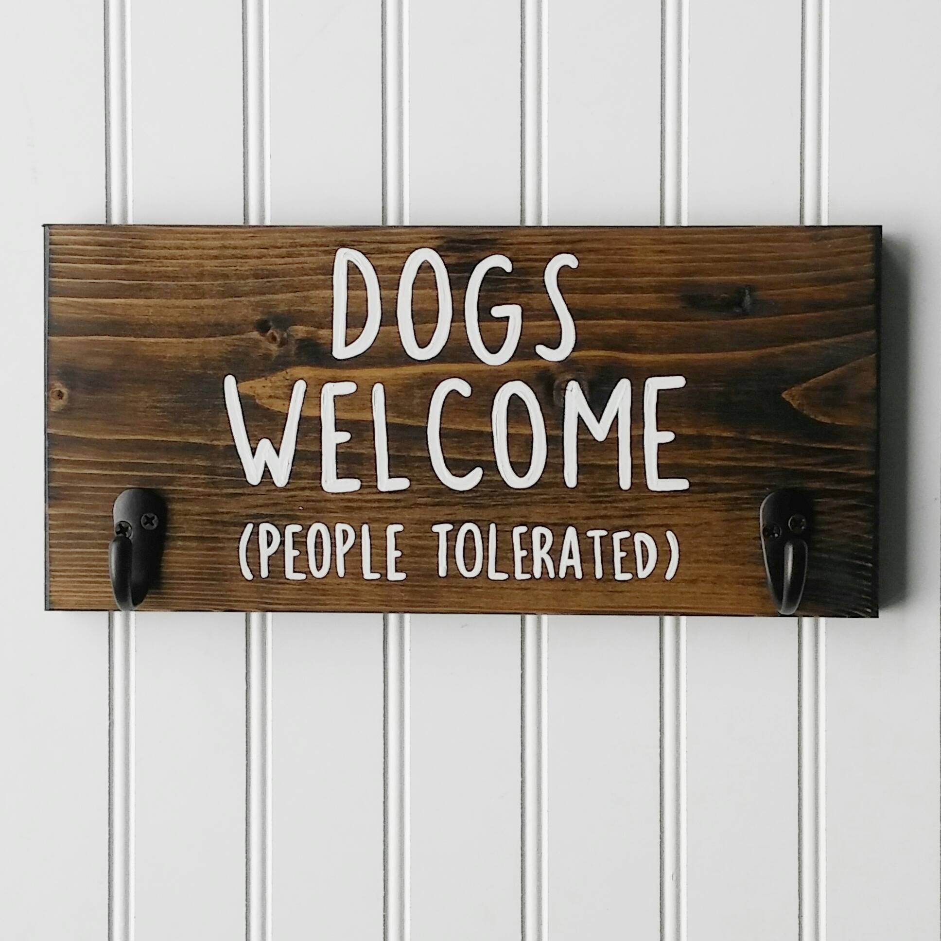 Dog Leash Hook Welcome Wood Sign Dog Leash Hooks Dog Leash