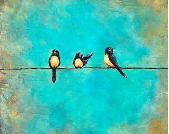 Abstract bird art | Etsy