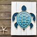 Handmade Turtle with Rope© Beach Pallet Art Coastal Decor Rope