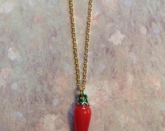 Pepper Necklace Red Chili Pepper Jewelry Chili Necklace