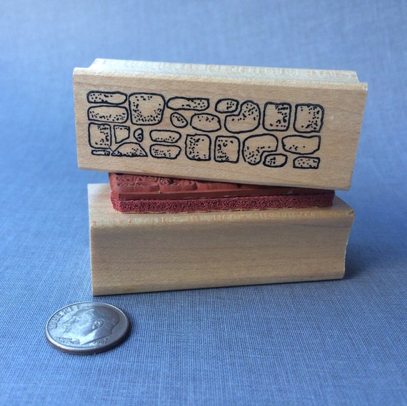 Stone Wall Rubber Stamp