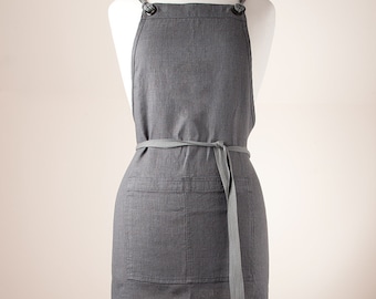 Linen Apron Chef Apron Half Apron. 100% Linen. Unisex apron.