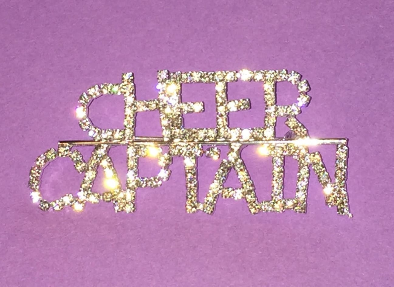 Rhinestone Bling CHEER CAPTAIN Pin