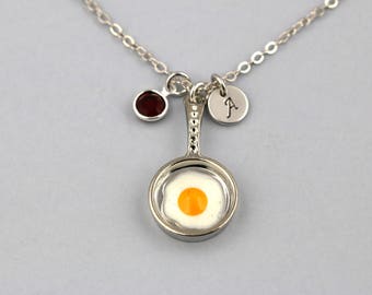 Frying Egg in Pan Necklace T3