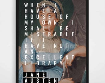 Jane Austen Art Print Sense & Sensibility Quote Jane Austen