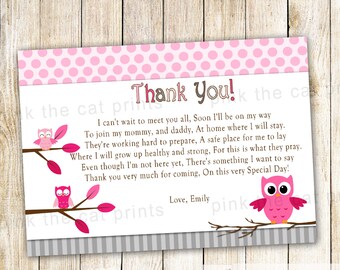 Printable Personalized Gray Chevron Thank You Card Note