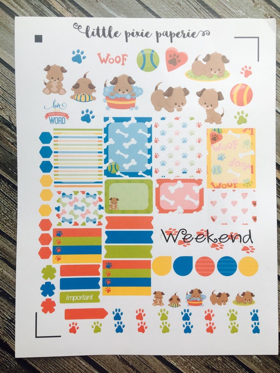 Dog Planner Stickers Weekly Planner Stickers Set for use