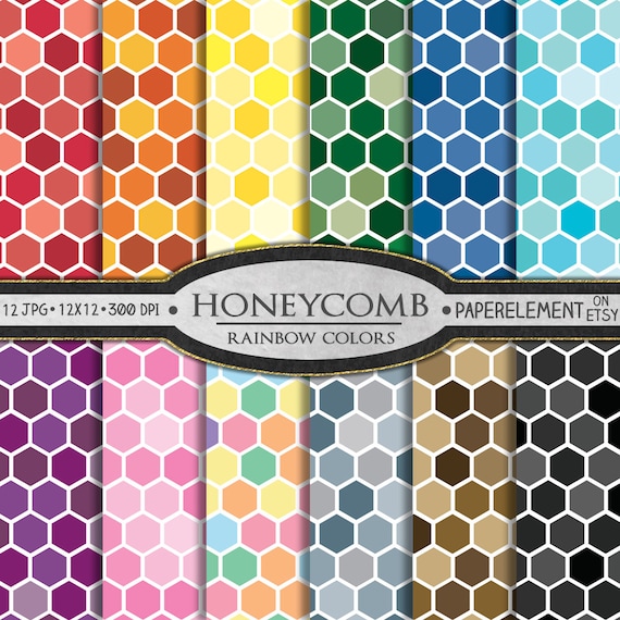 Honeycomb Digital Paper: Honeycomb Patterns Printable