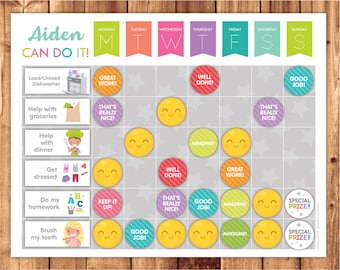 Personalized Children's Incentive Chart Reward Chart Ice