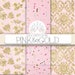 Pink Digital Paper: Pink and Gold with pink