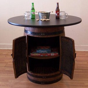 Whiskey barrel table | Etsy