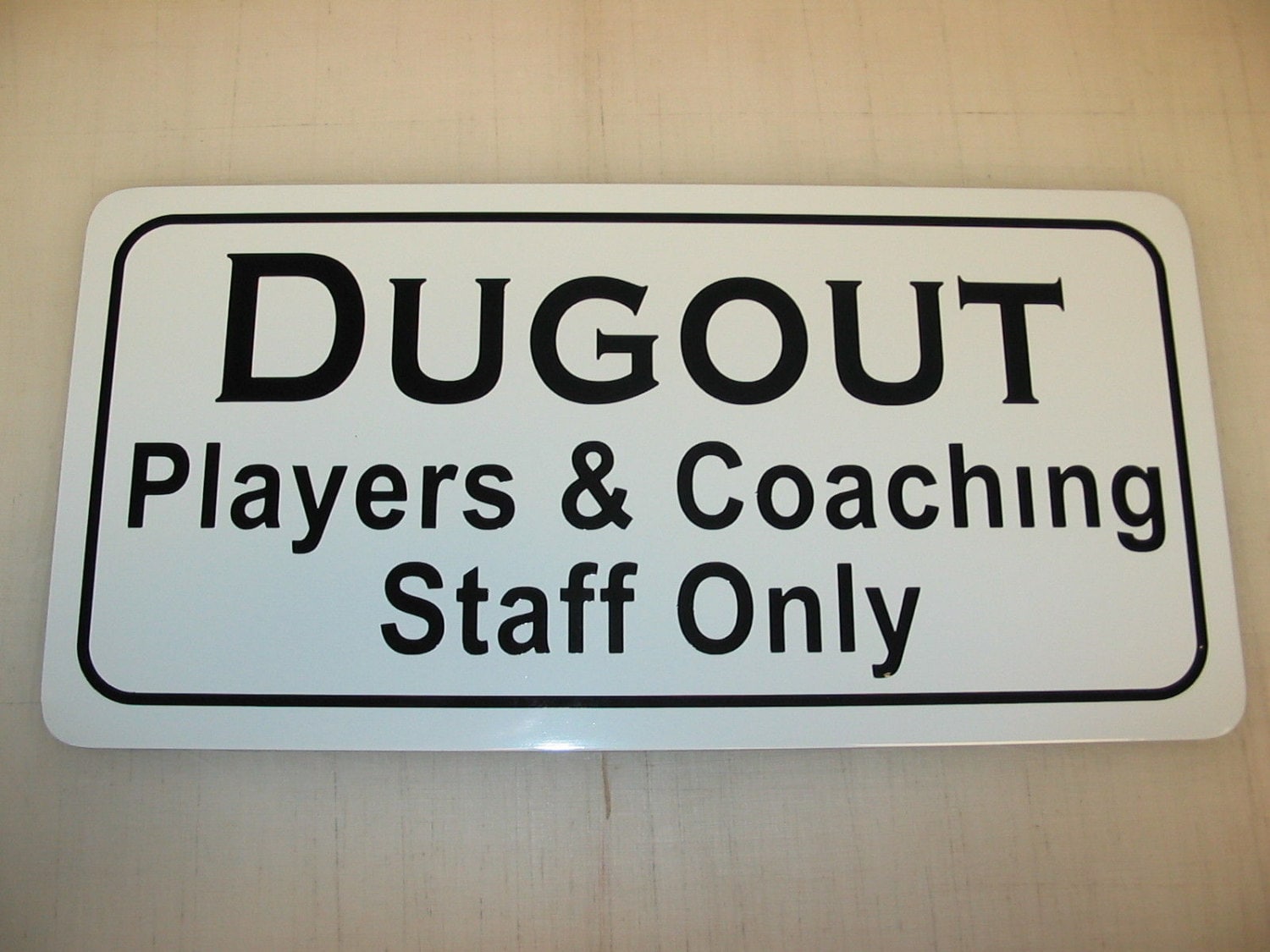 Dugout Players & Coaching Staff Only Metal Sign Vintage
