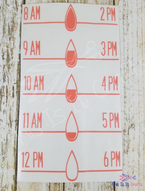 Water Timeline Decal Water Motivation Decal Water Bottle