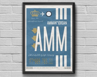 Custom Boarding Pass Two Airport Codes Poster Framed Vintage