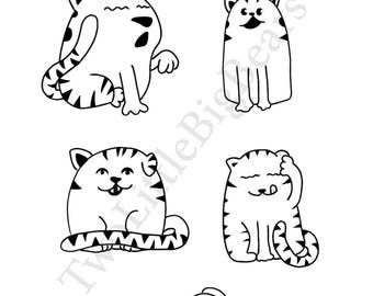 Cat line drawing | Etsy