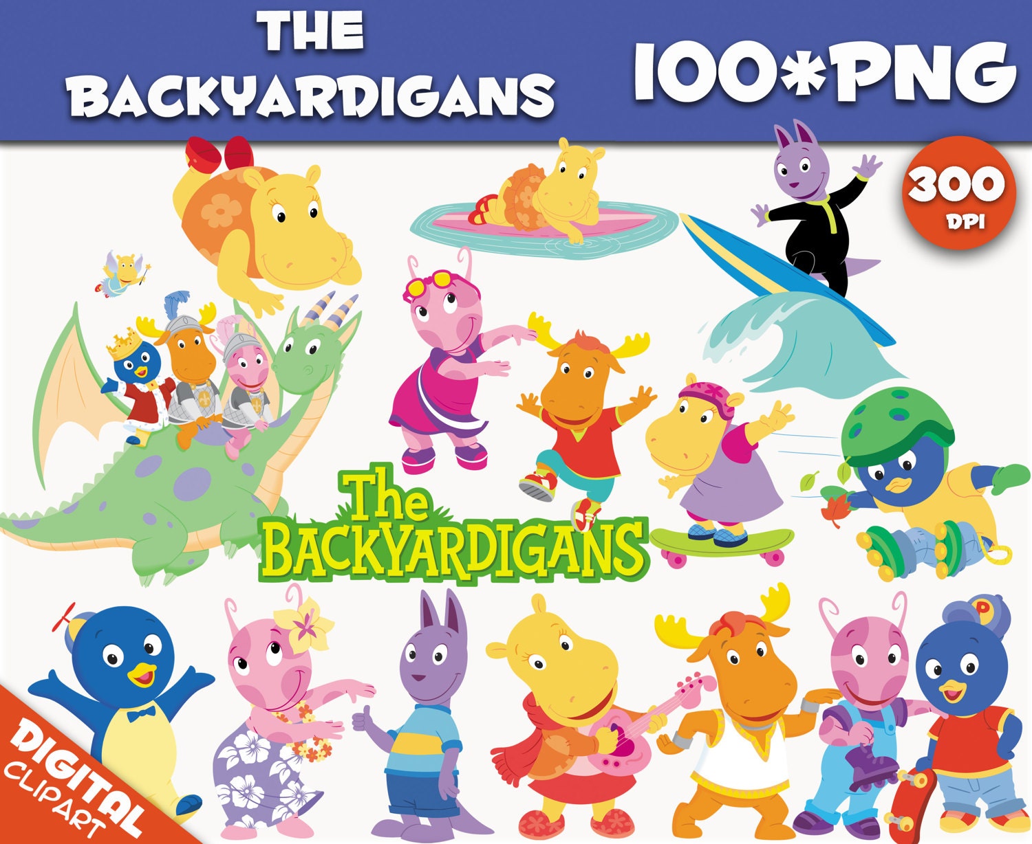 The Backyardigans Clipart 100 PNG 300dpi Images Digital Clip