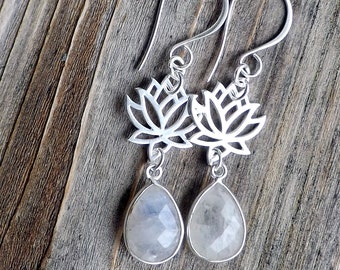 Lotus earrings | Etsy