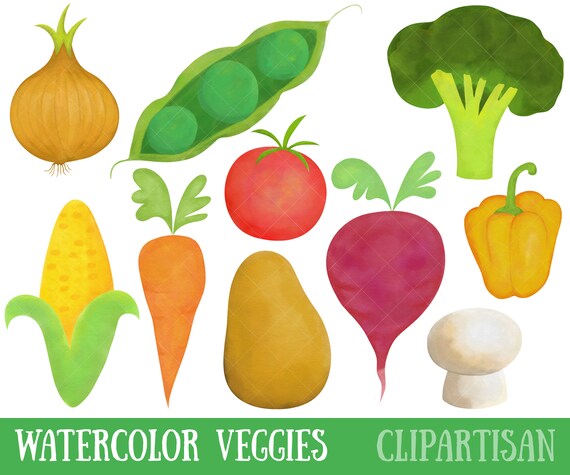 Waterolor Vegetables Clipart Healthy Food Clip Art Veggies