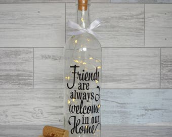 Light up wine bottle | Etsy