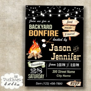 Bonfire invitation | Etsy