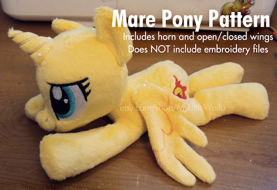 DIY Laying Pony Plush Sewing Pattern BEGINNER Mare
