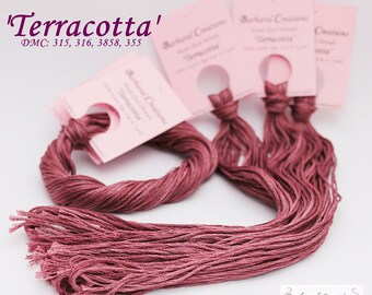 Hand dyed cotton thread for cross stitch point de croix