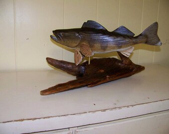 Walleye carving | Etsy