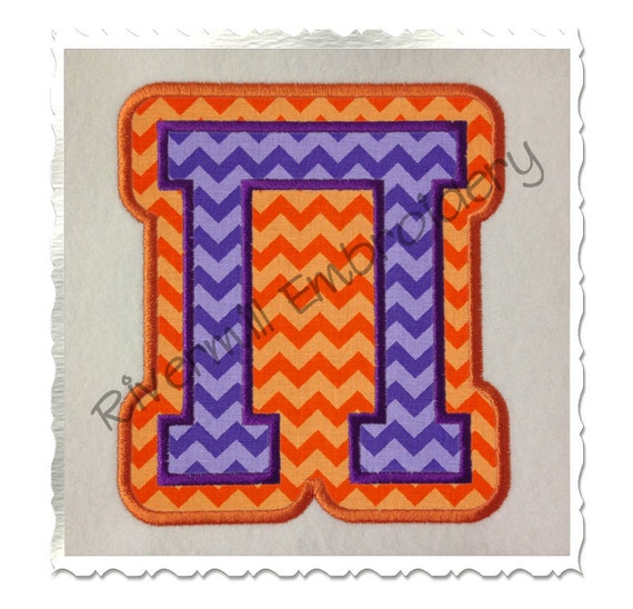 Double Applique Greek Varsity Machine Embroidery Font Alphabet