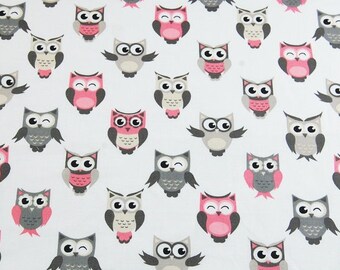 Owl print fabric | Etsy
