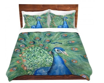 Peacock bedding | Etsy