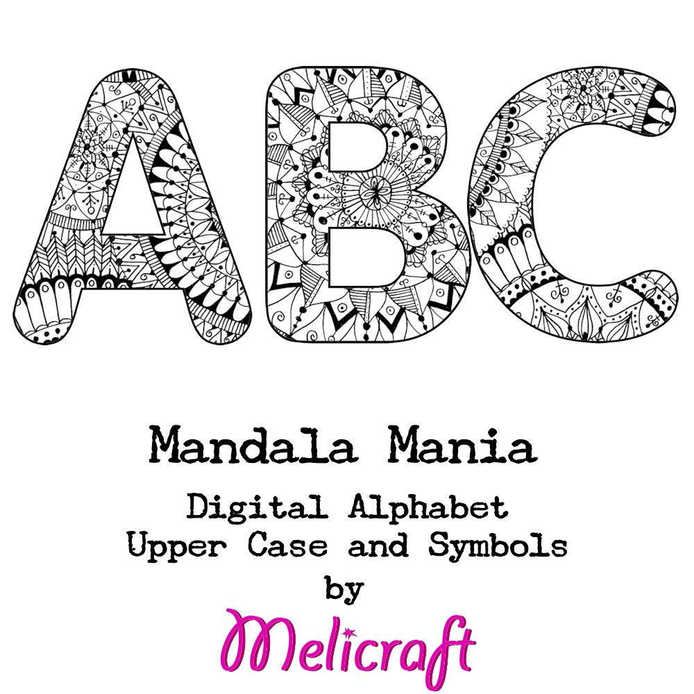 Digital Alphabet Mandala Mania Upper Case Numbers
