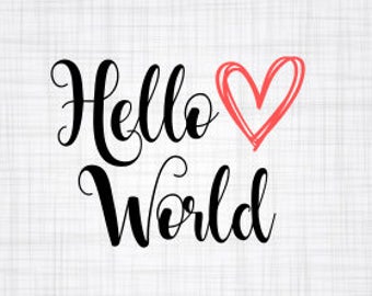 Hello world svg | Etsy